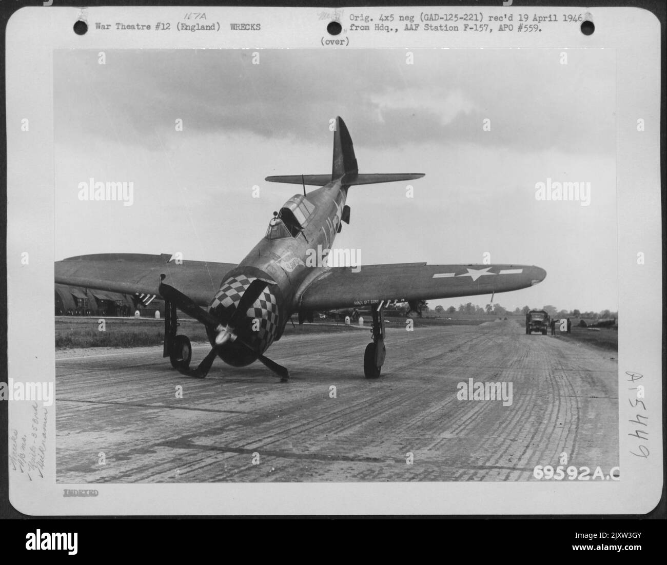 Republic P-47 (A/C 42-74672) Of The 353Rd Fighter Group Nosed Over The ...