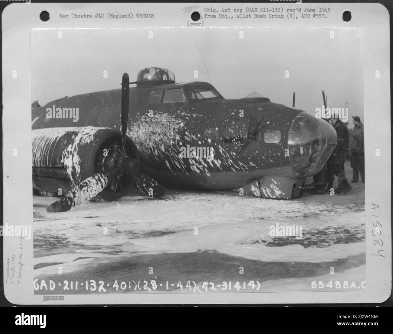 Boeing B-17 "Flying Fortress" (A/C No. 1414) Belly Landed At An 8Th Air ...