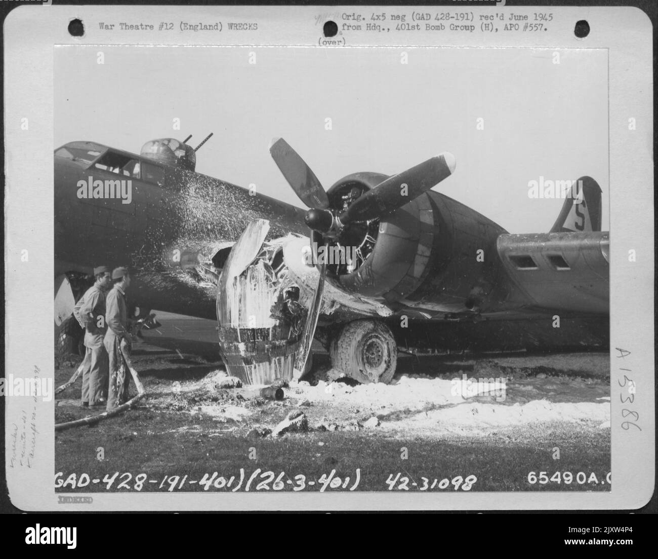 Fire Fighters Used Foamite To Extinguish Flames In The Engine Of This ...
