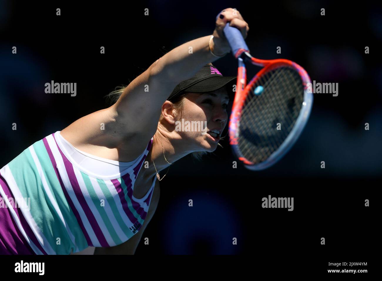 Danielle Collins of the United States in action against Julia Goerges ...