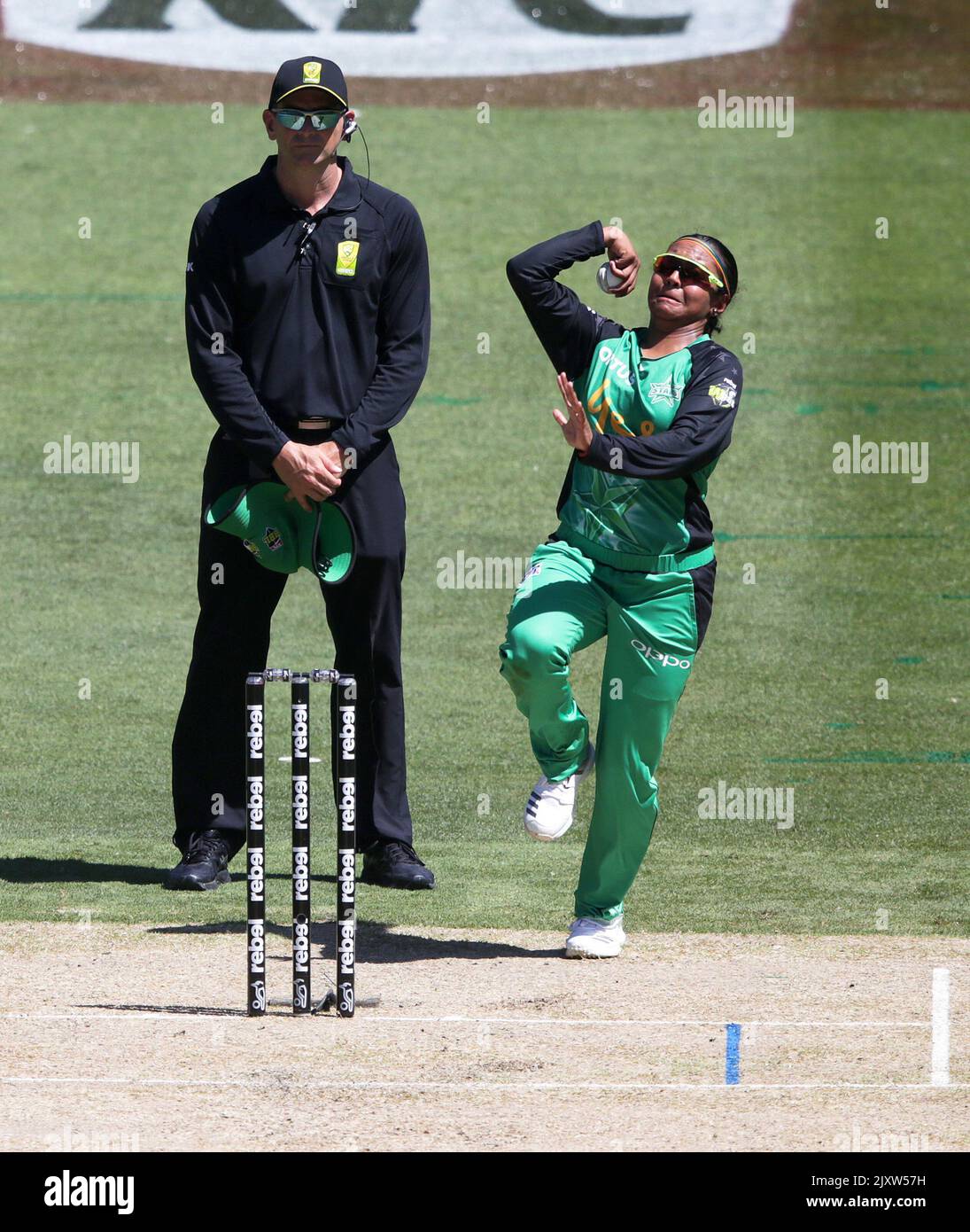 Alana King of the Melbourne Stars bowls during the Women's Big Bash ...