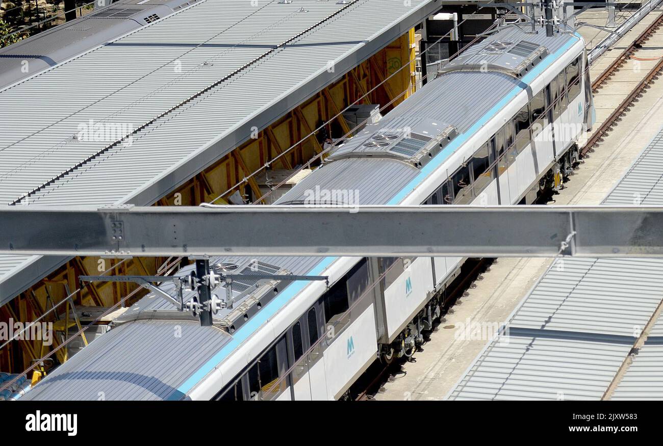Australia's first driverless metro train is seen at Chatswood station ...