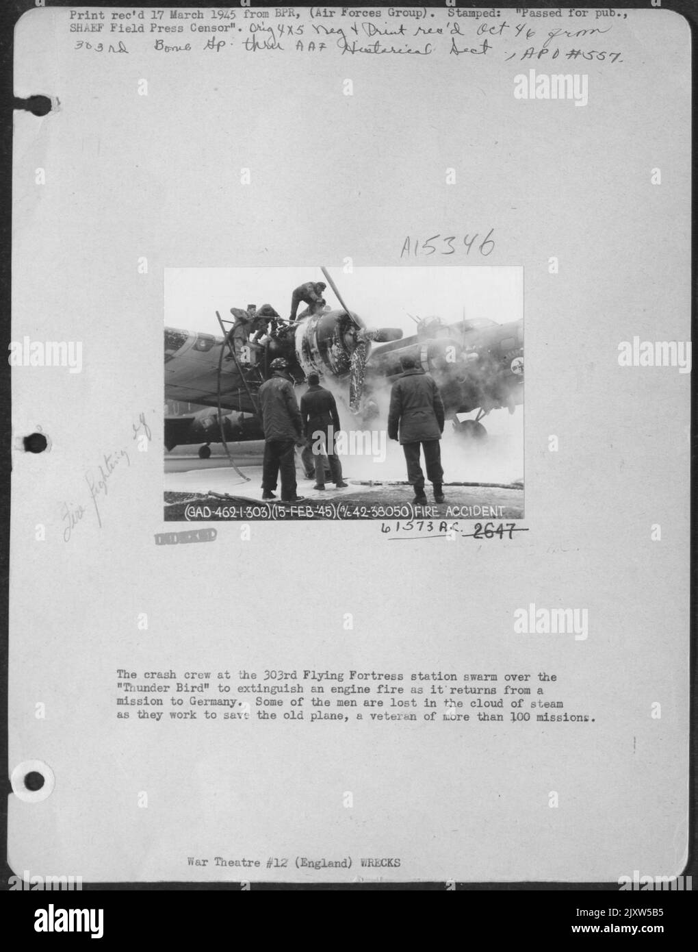 The Crash Crew At The 303Rd "Flying Fortress" Station Swarm Over The ...