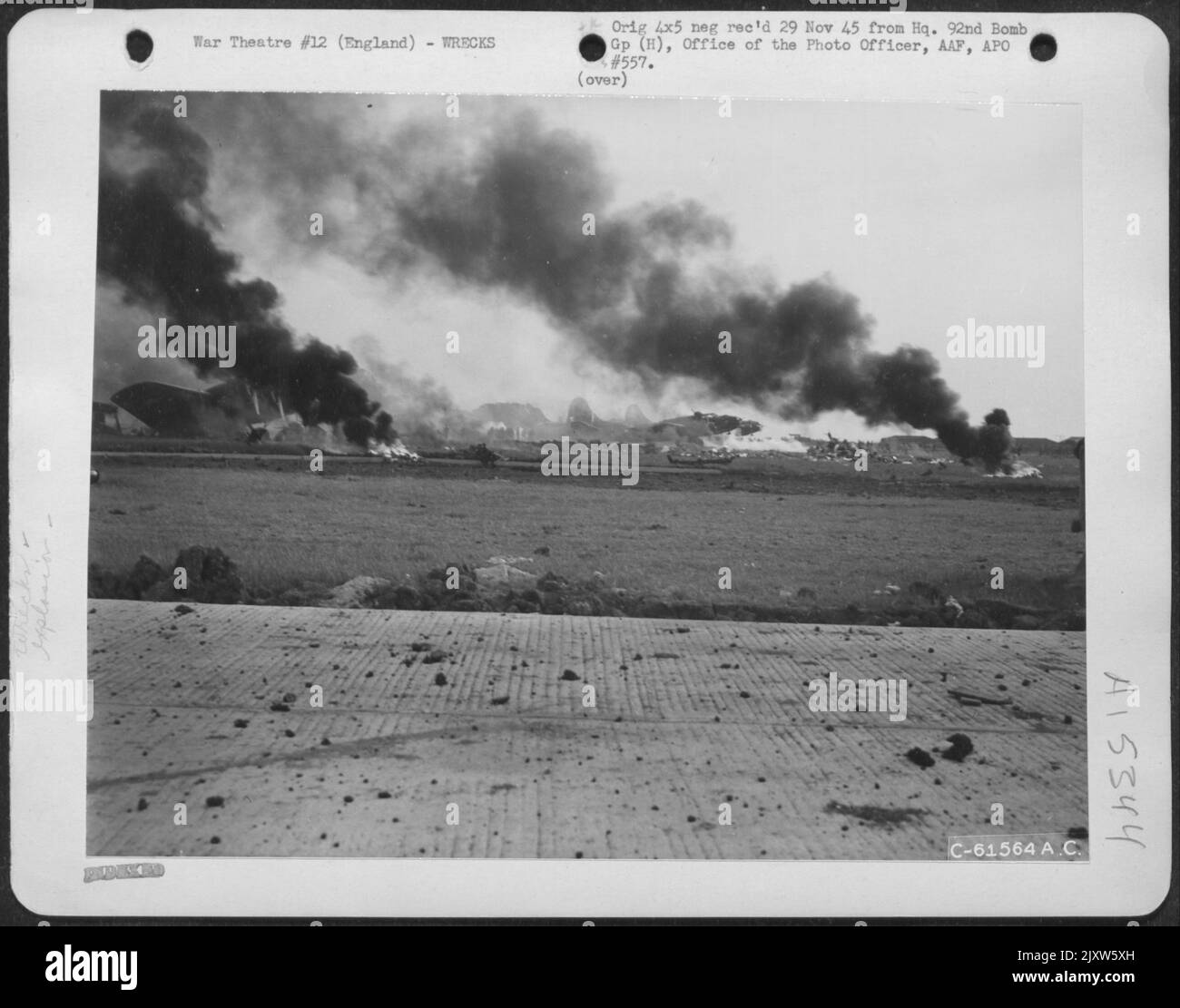 View Of Airbase In England Showing Destruction Caused By The Explosion ...