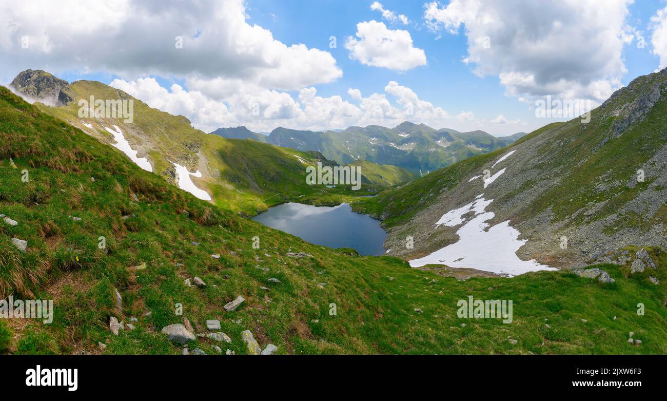 high altitude mountain lake. beautiful nature landscape of romania ...