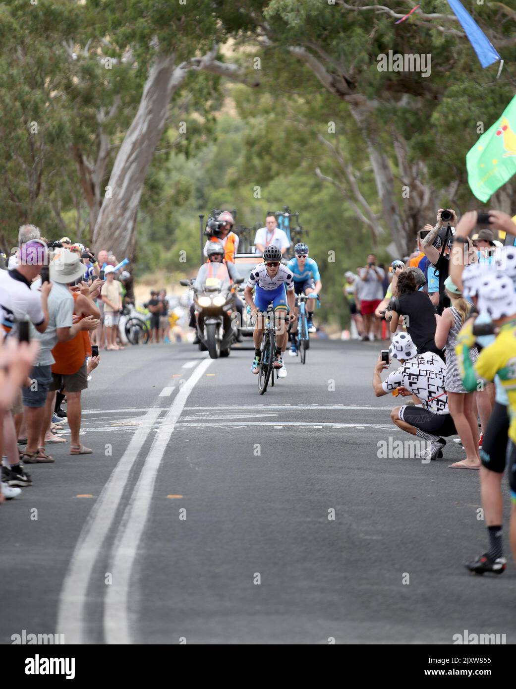 Jason Lea of UniSA powers up Checkers Hill Rd during stage 2 of the ...