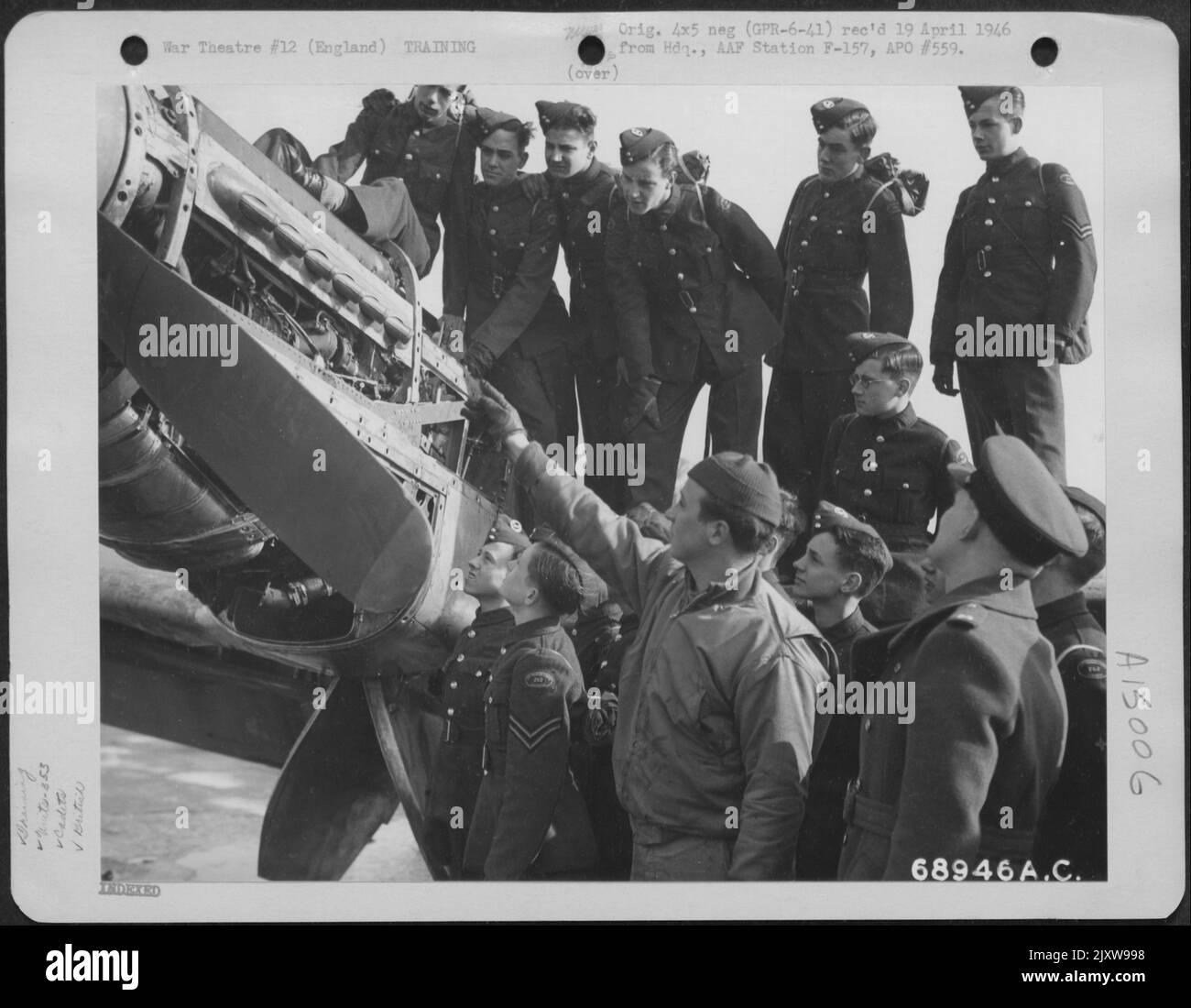 Raf Cadets Study The Mechanism Of The Engine Of A North American P-51 ...
