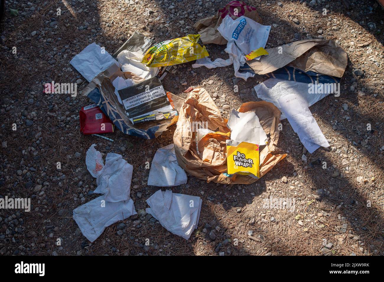 Braywick, Maidenhead, Berkshire, UK. 14th August, 2022. Rubbish dumped ...