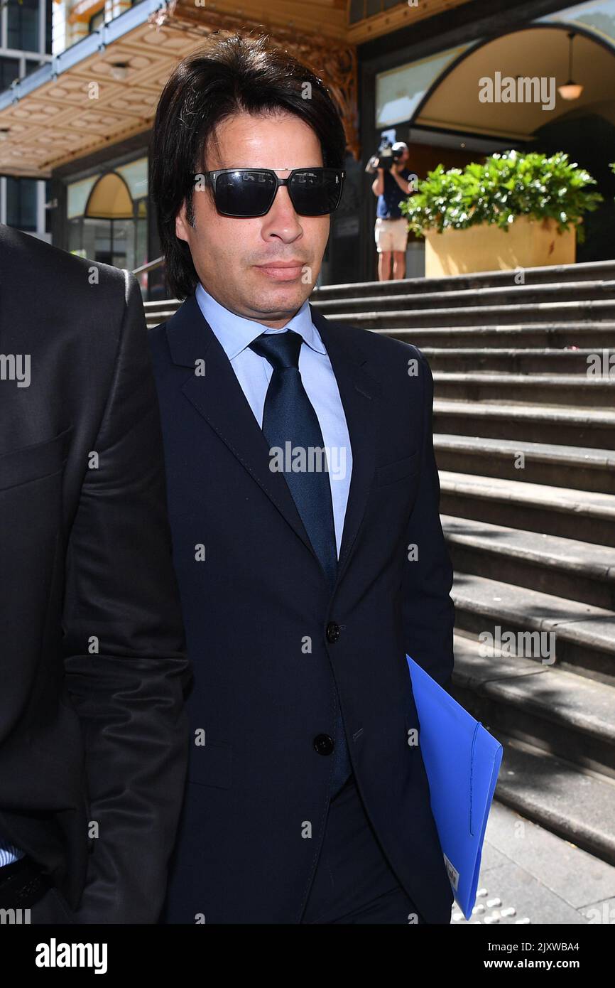 Fadi Ibrahim (right) leaves the Downing Centre District Court in Sydney ...
