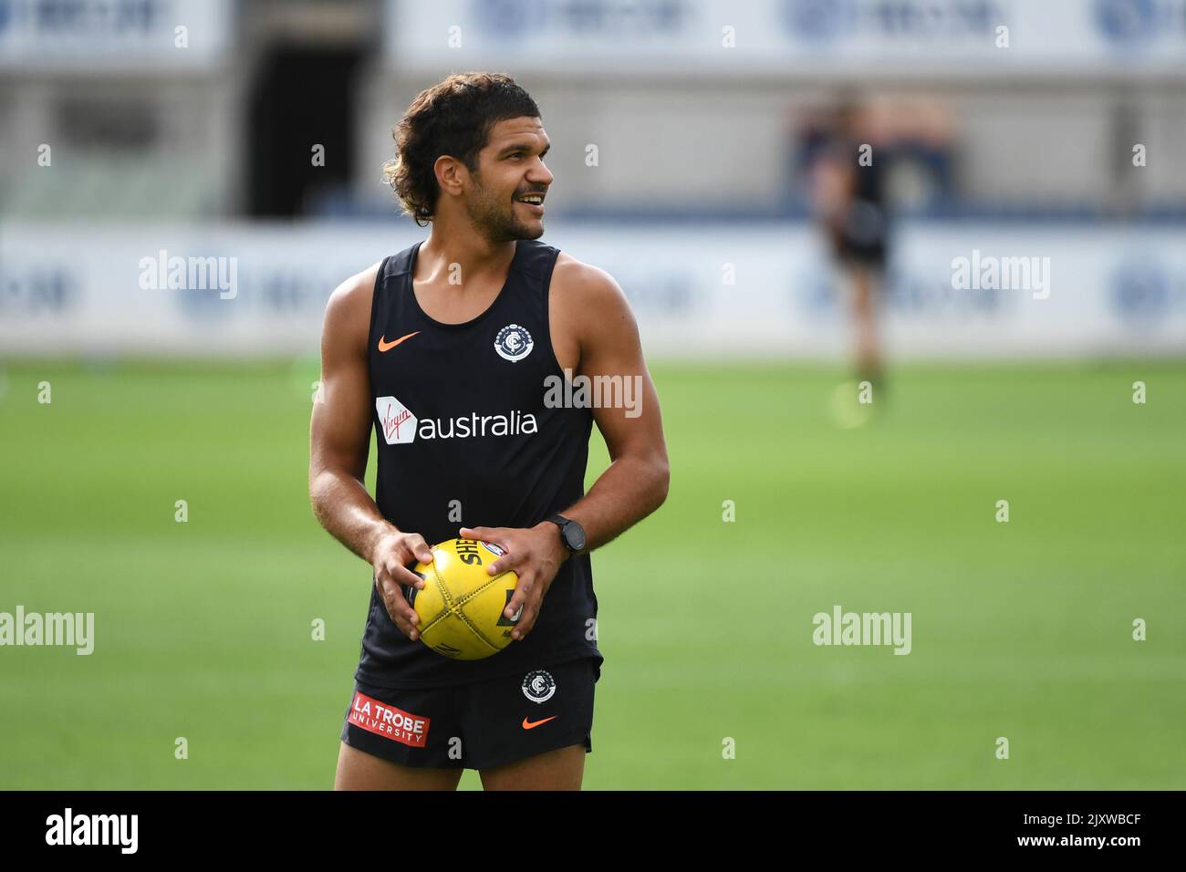 Sam Petrevski-Seton looks on during the Carlton Football Club's team ...