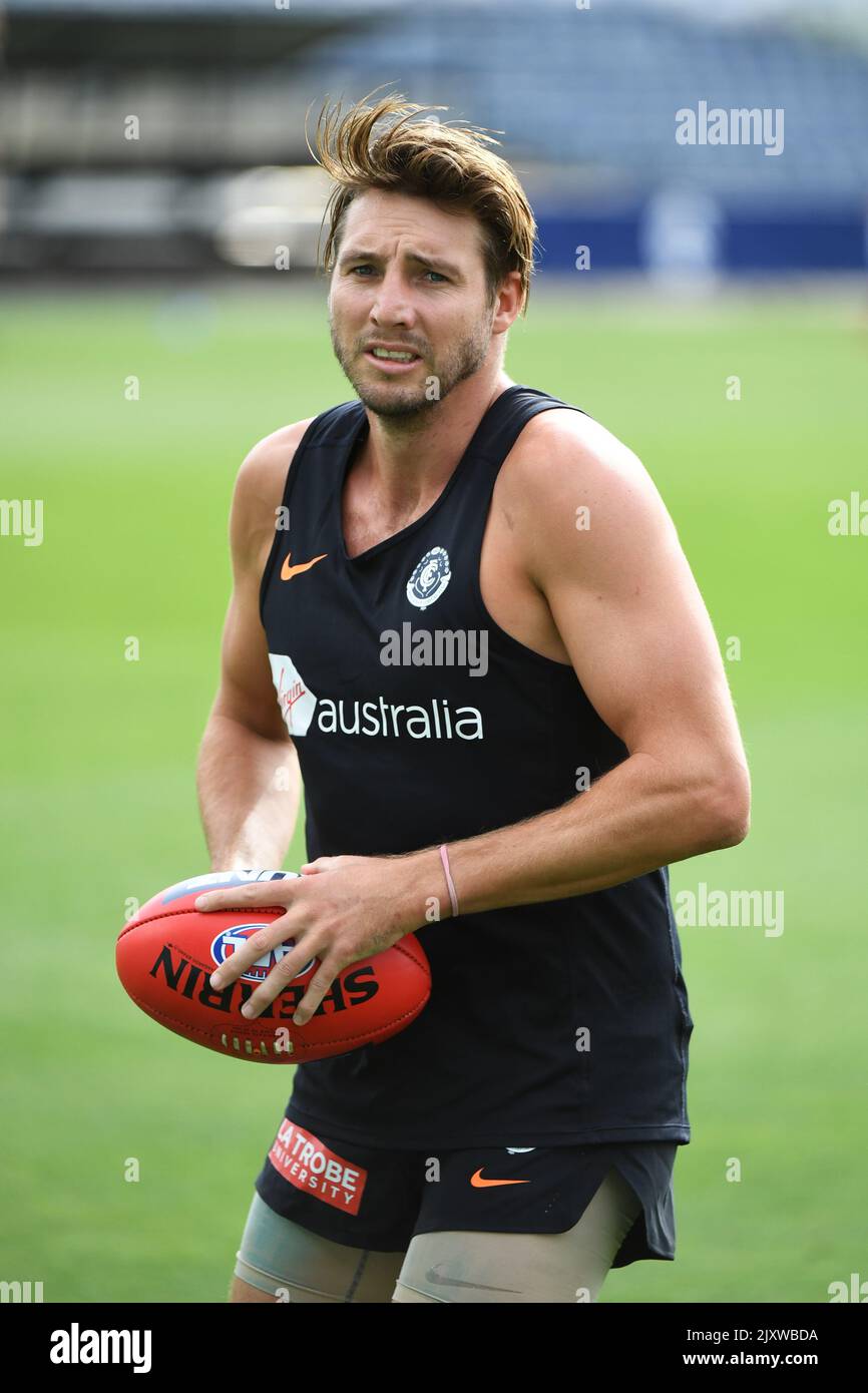 Dale Thomas is seen in action during the Carlton Football Club's team ...
