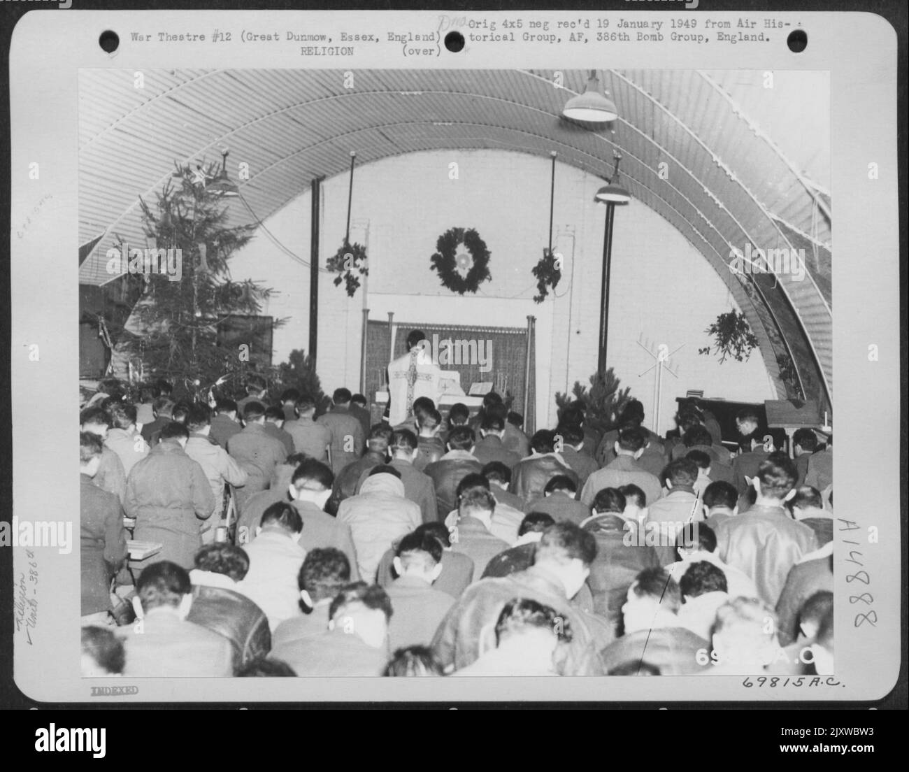 Men Of The 386Th Bomb Group Attend Midnight Mass On Christmas Day, 25 ...