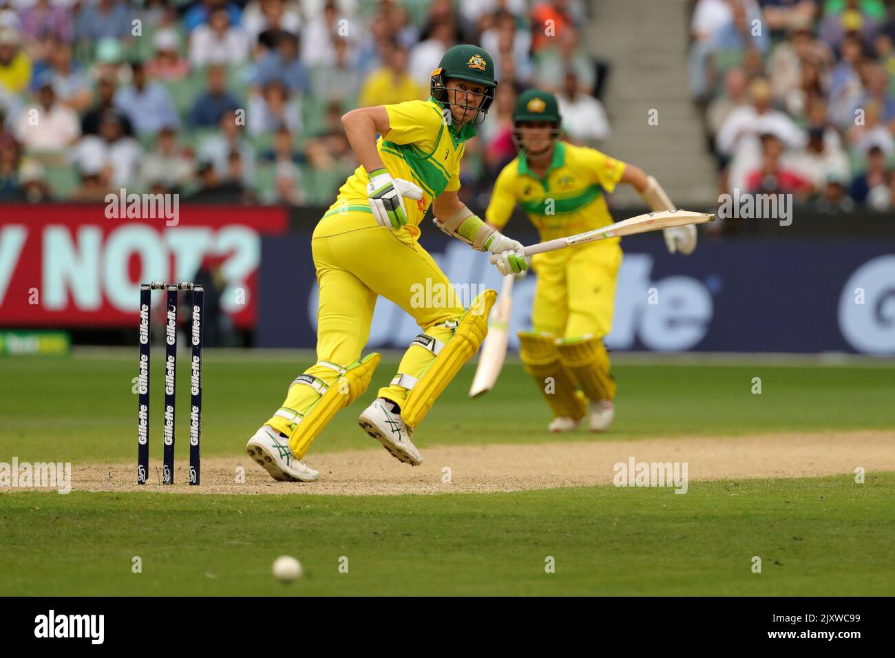 Peter Siddle of Australia gets a single from an outside edge during the ...