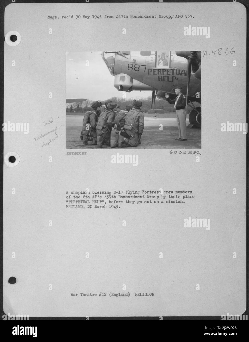 A Chaplain Blessing B-17 "Flying Fortress" Crew Members Of The 8Th Af'S ...