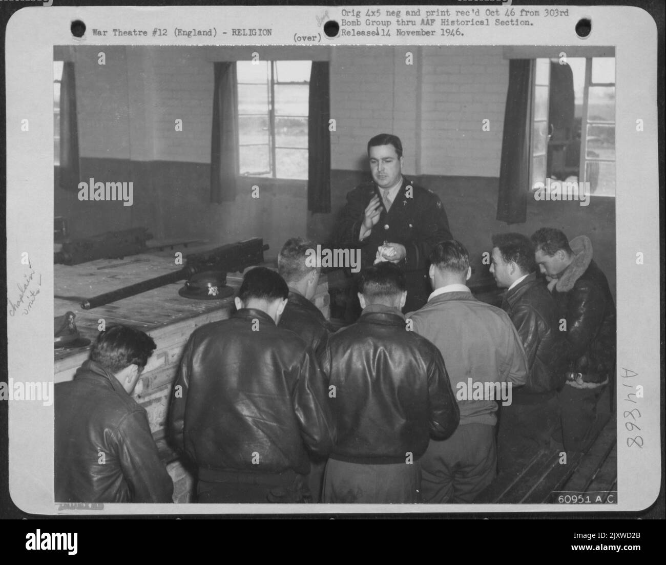Chaplain Saying Benediction For Gunners Of The 303Rd Bomb Group ...