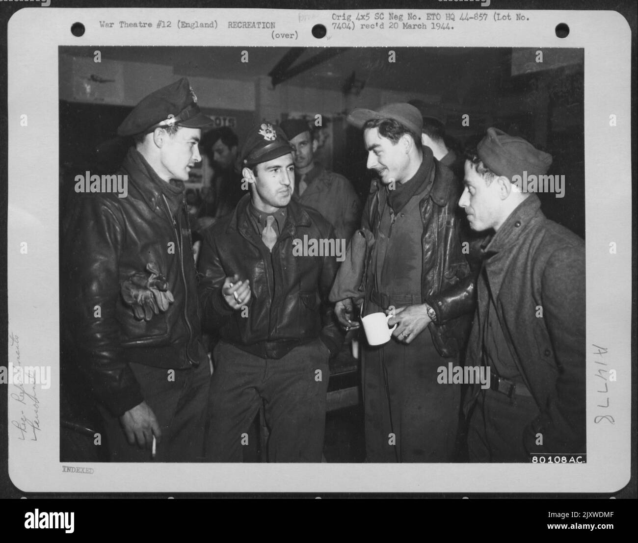 Back From A Mission Over Frankfurt, Germany, Four Crew Members Of A ...