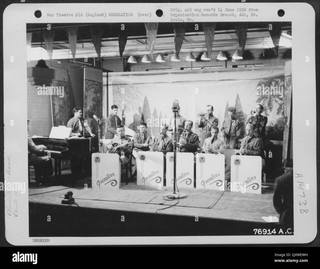 The 'Gremlins' Gi Band Of The 10Th Air Depot Group, During A Radio ...