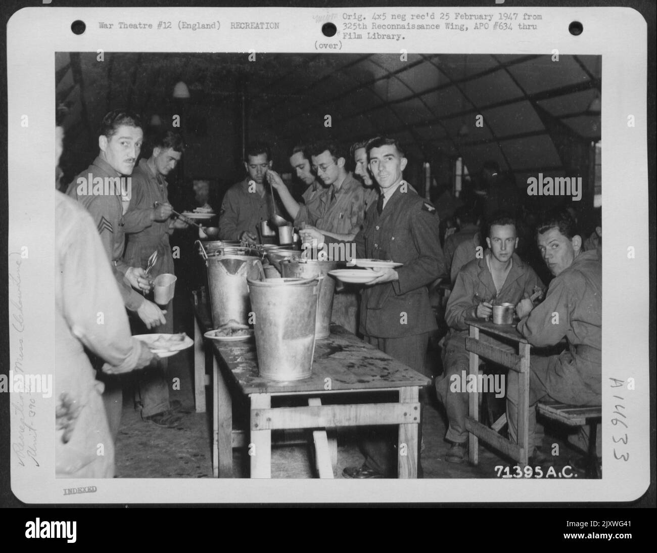 Men Help Themselves To Food In The Mess Hall Of The 390Th Bomb Group At ...