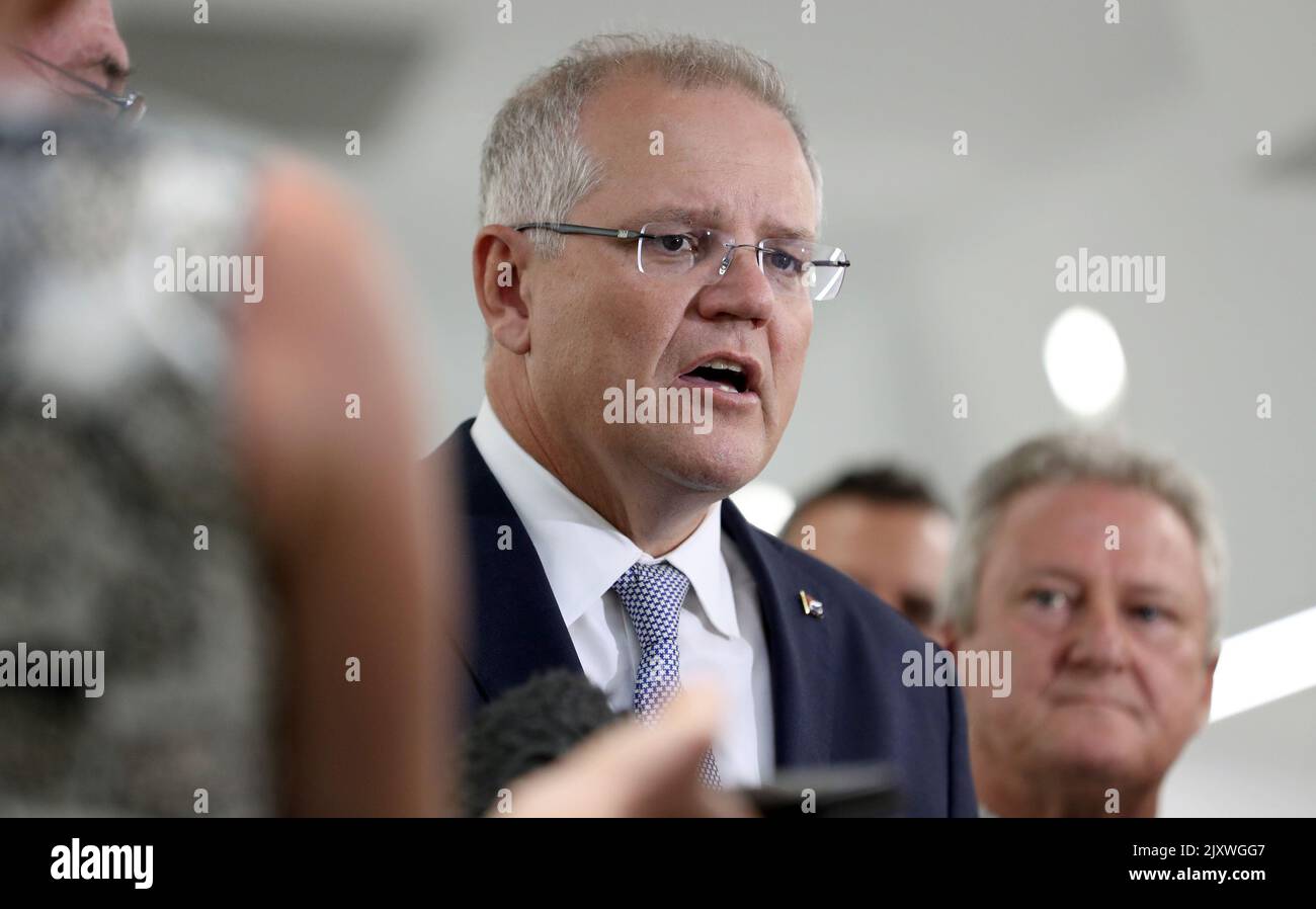 Australian Prime Minister Scott Morrison with Warren Entsch MP during a ...