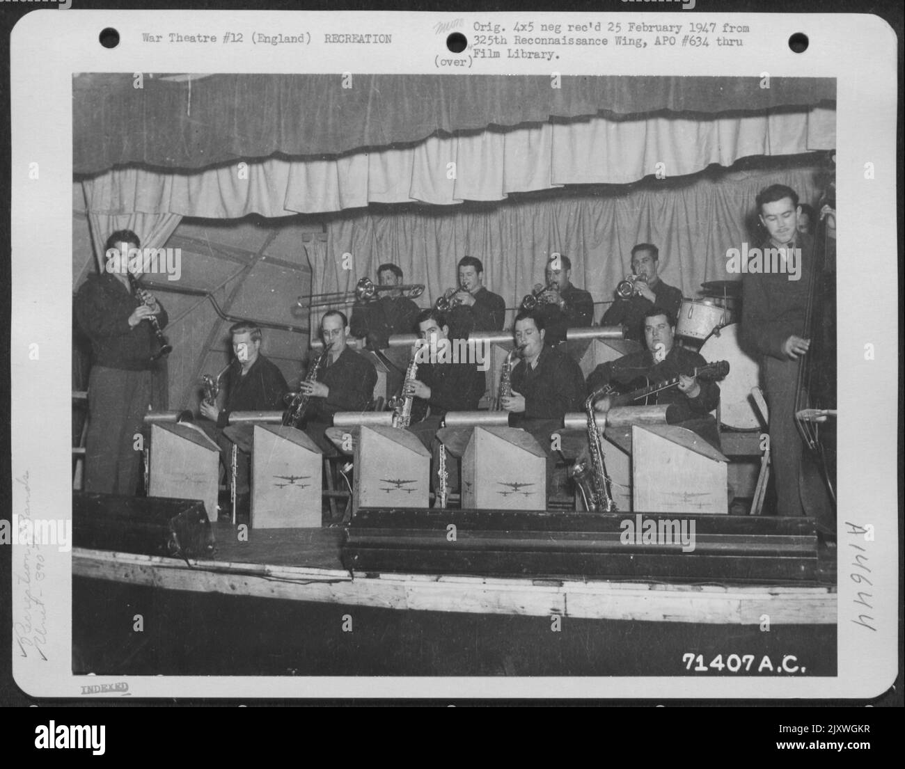 A Band Provides Musical Entertainment For The 390Th Bomb Group ...
