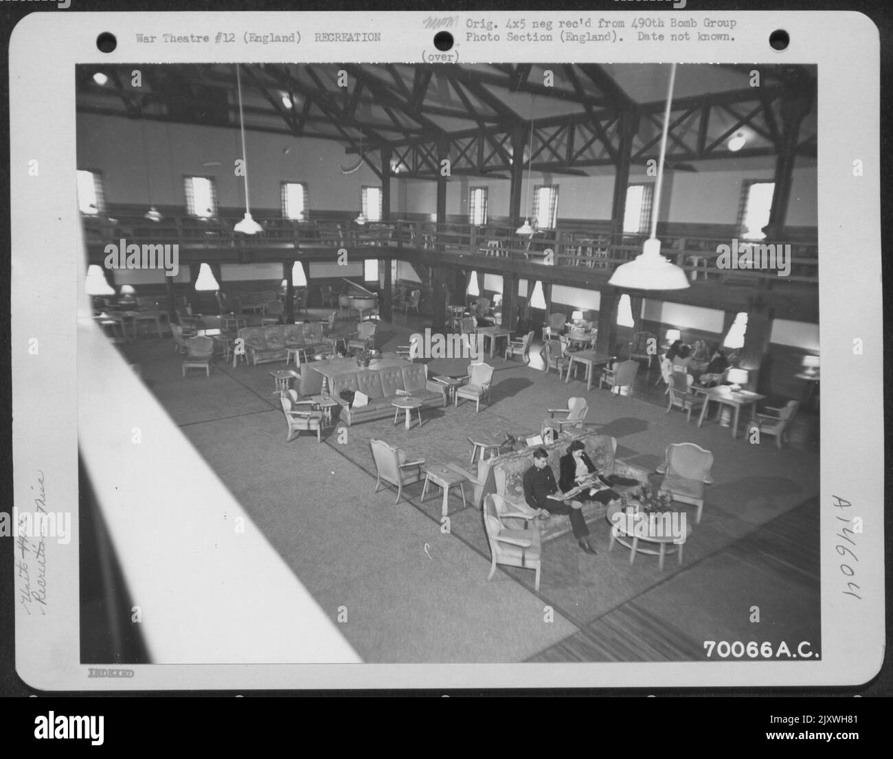 Several Men Of The 490Th Bomb Group And Their Friends Relax In The Main ...