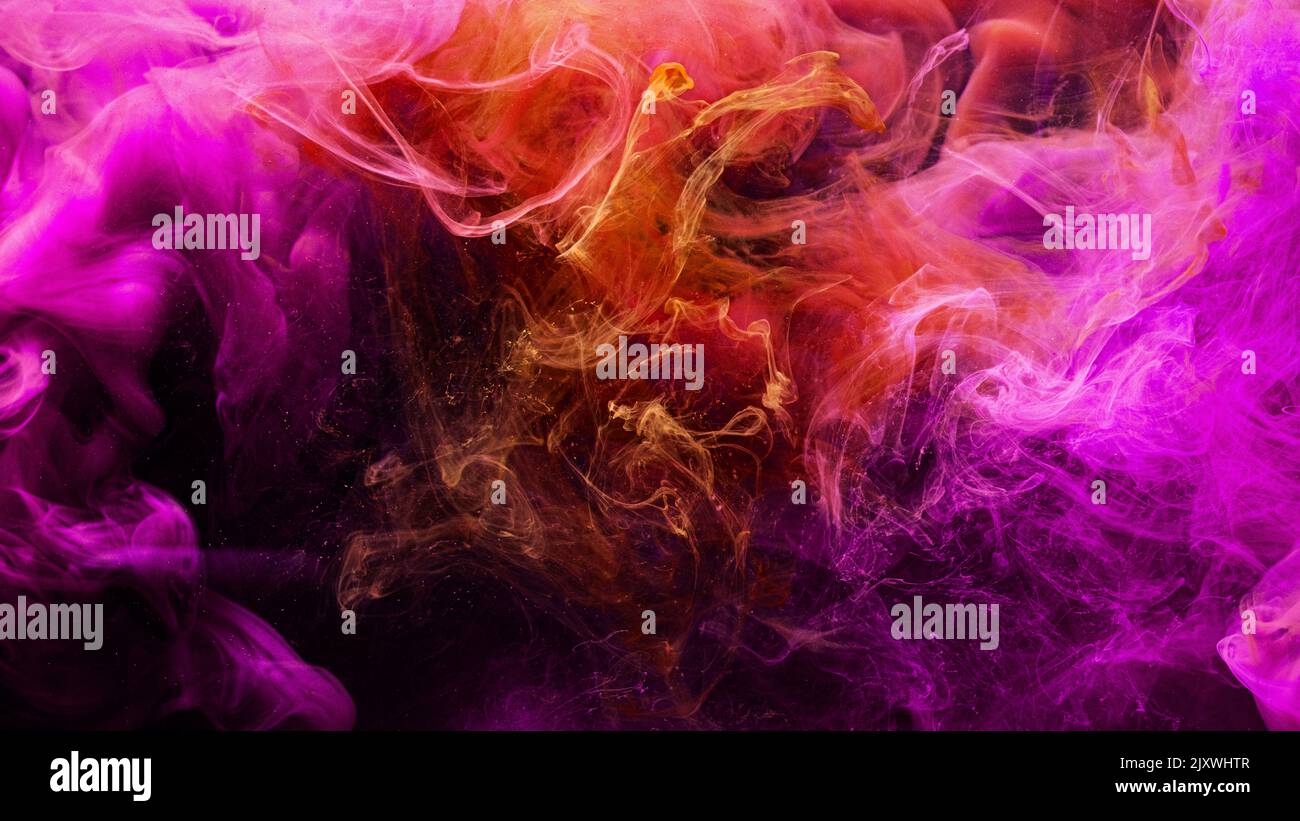 color smoke art background ink water pink orange Stock Photo - Alamy