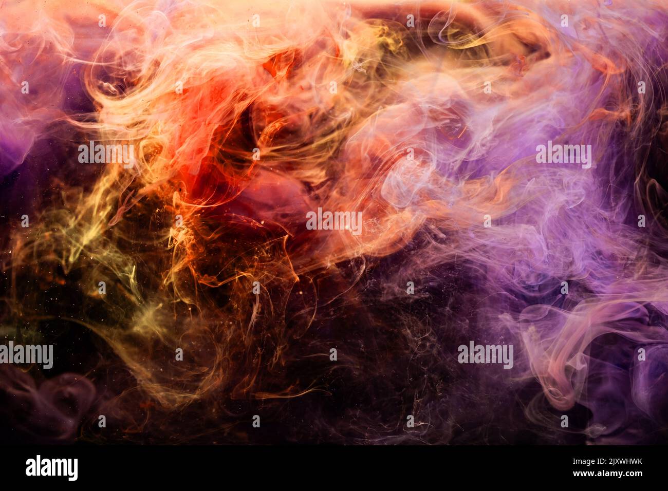 color smoke background paint water orange violet Stock Photo - Alamy