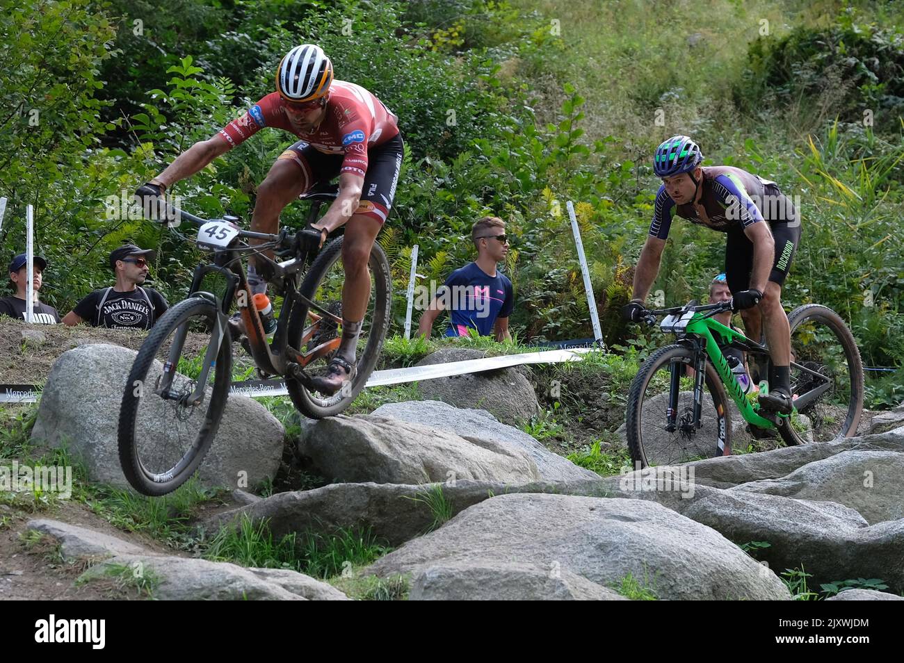 Val Di Sole, Italy. 04th Sep, 2022. (45) Martins Blums (LAT) and (11 ...