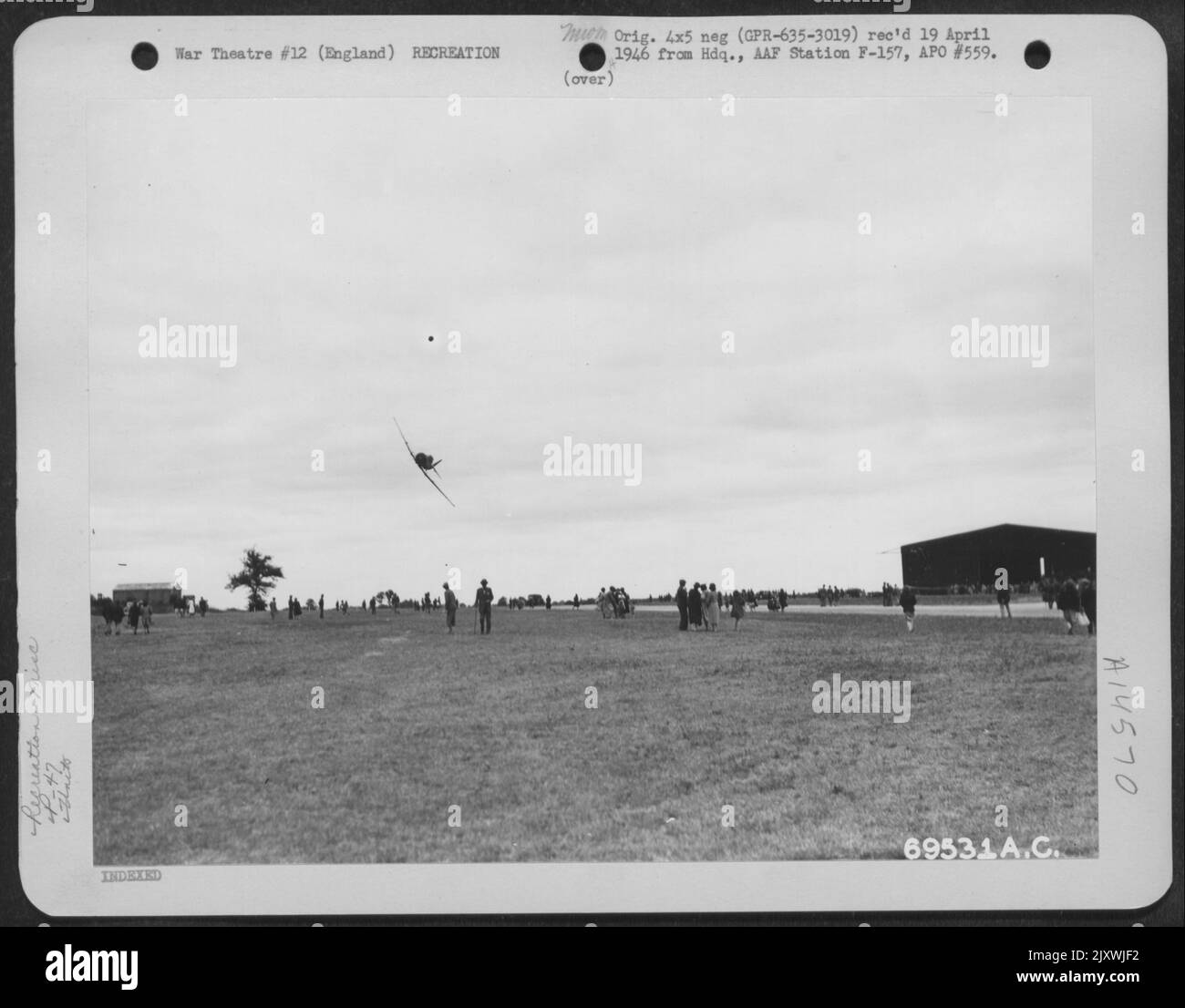 A N.A. At-6 Of The 353Rd Fighter Group Buzzes The Field At An 8Th Air ...