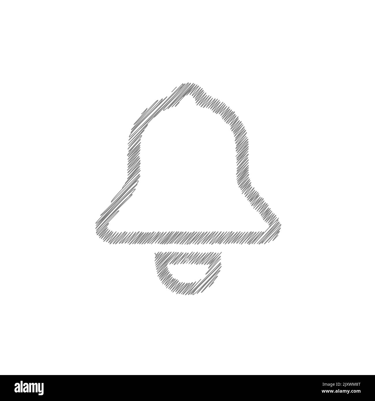 Simple bell grey sketch vector icon or logo in circle Stock Vector ...