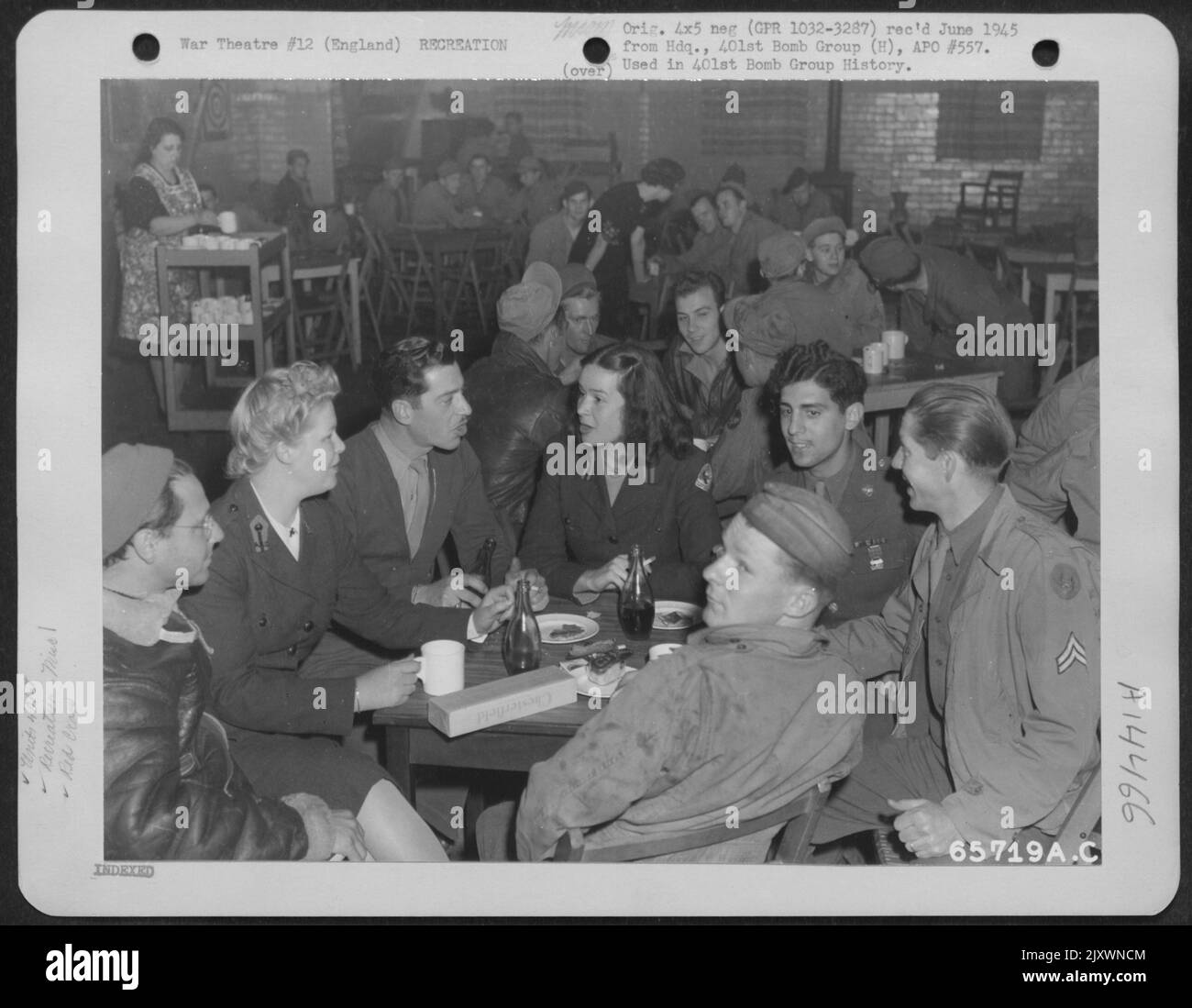 Enlisted Men Of The 401St Bomb Group And Red Cross Women Discuss The ...