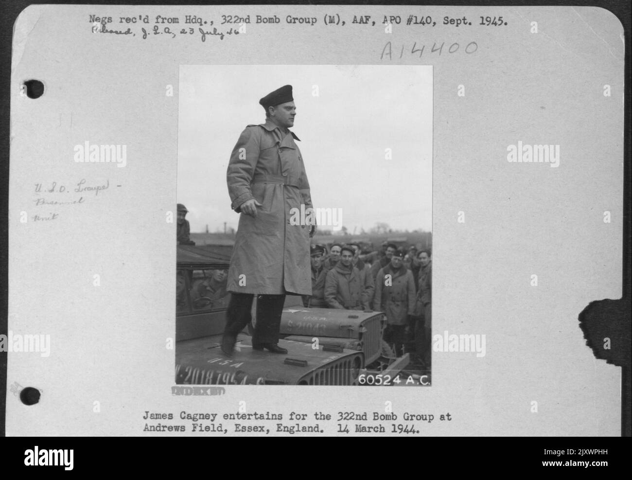 James Cagney Entertains For The 322Nd Bomb Group At Andrews Field ...