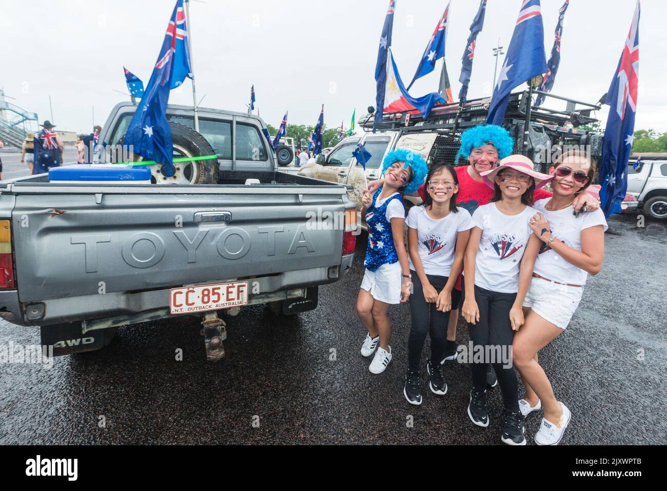 Participants are seen during Australia Day Ute Run in Darwin, Saturday ...