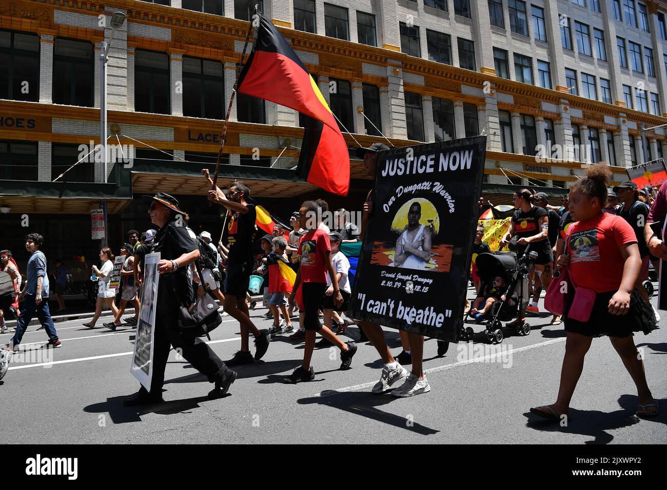 Protestors take part in an Invasion Day Rally in Sydney, Saturday ...