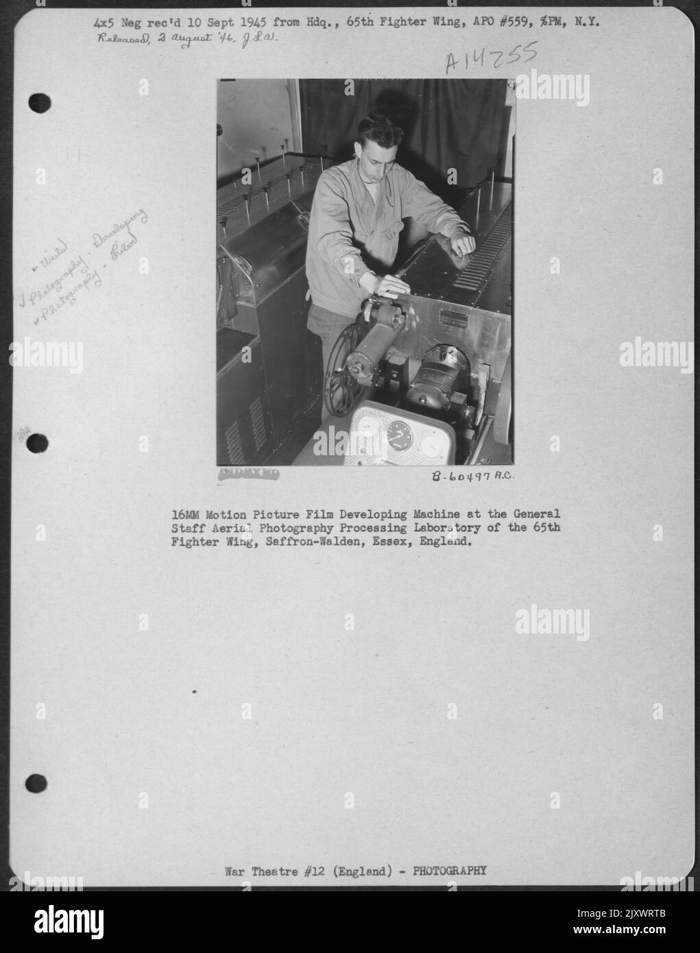 16Mm Motion Picture Developing Machine At The General Staff Aerial ...