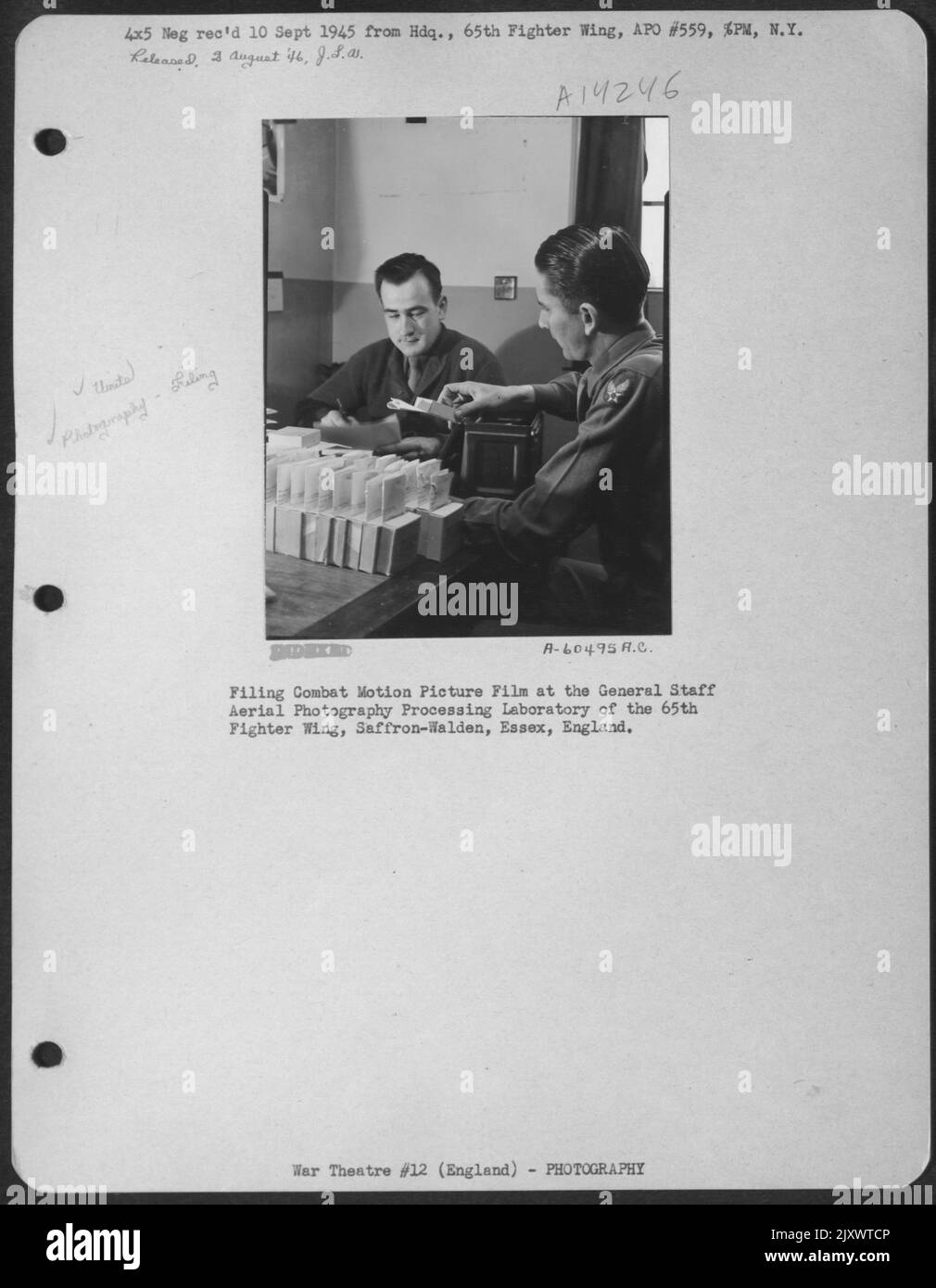 Filing Combat Motion Picture Film At The General Staff Aerial Photo ...