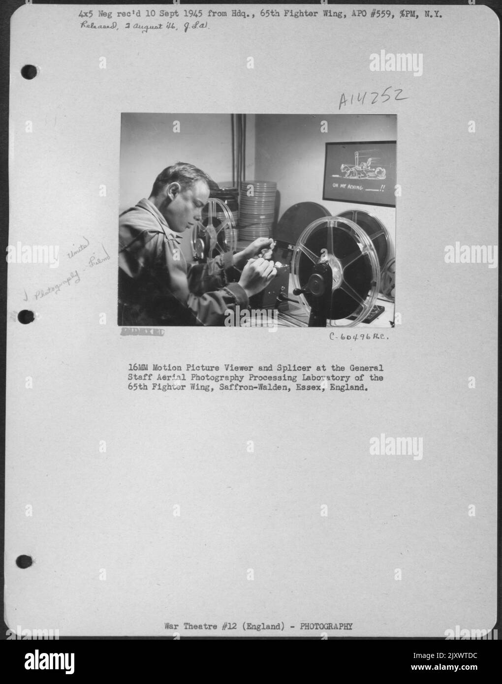 16Mm Motion Picture Viewer And Splicer At The General Staff Aerial ...