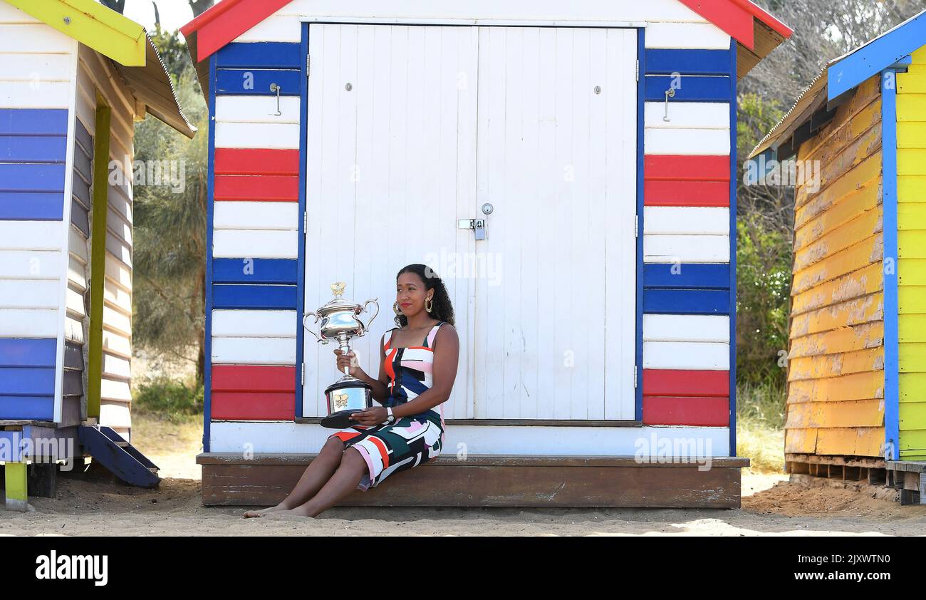 Japan's Naomi Osaka poses with the Daphne Akhurst Memorial Cup at ...
