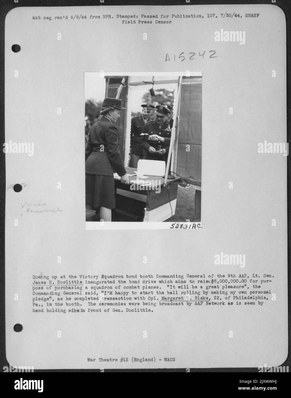 Queuing up at the Victory Squadron bond booth Commanding General of the ...