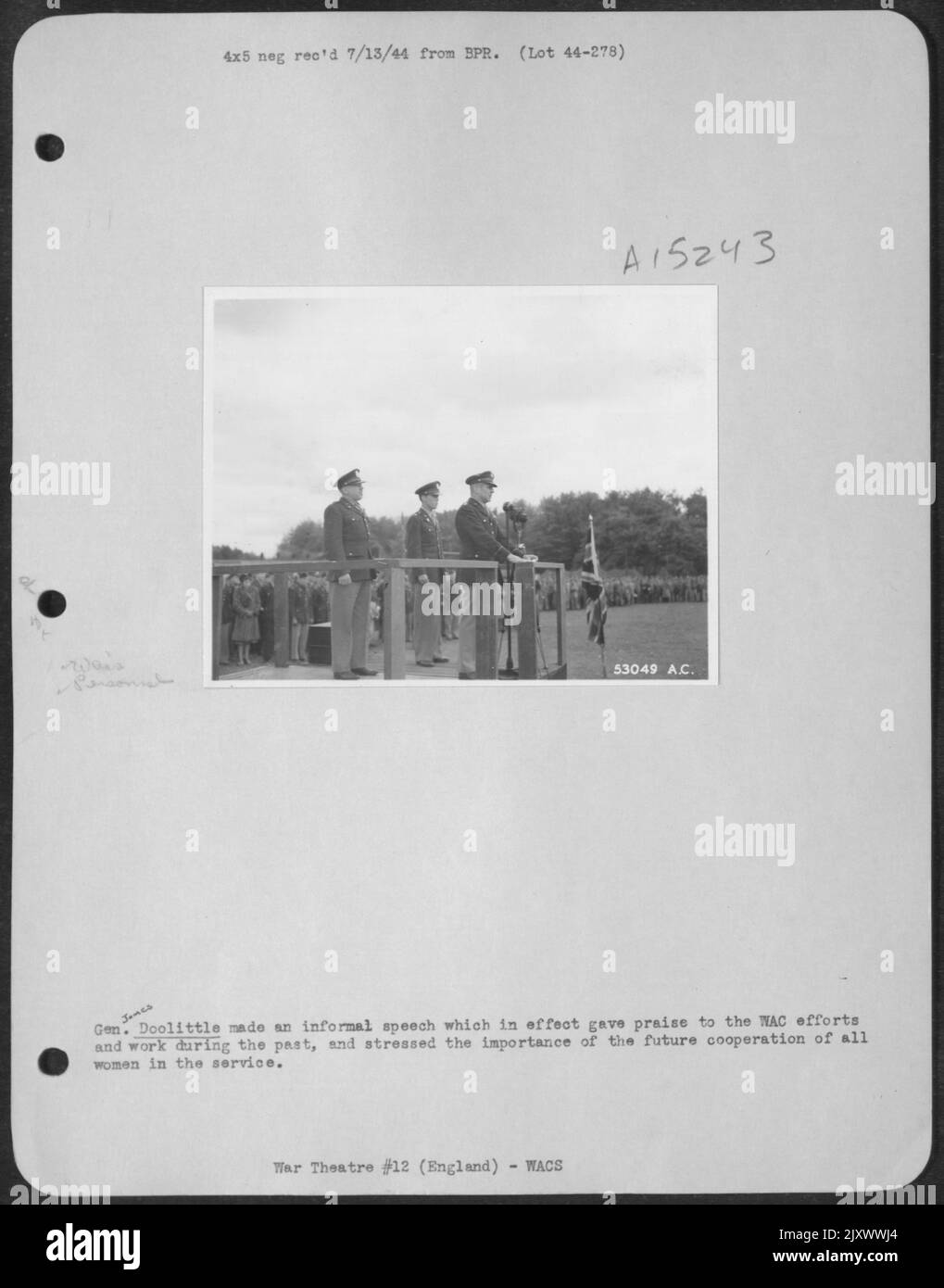 Gen. James Doolittle made an inofrmal speech which in effect gave ...