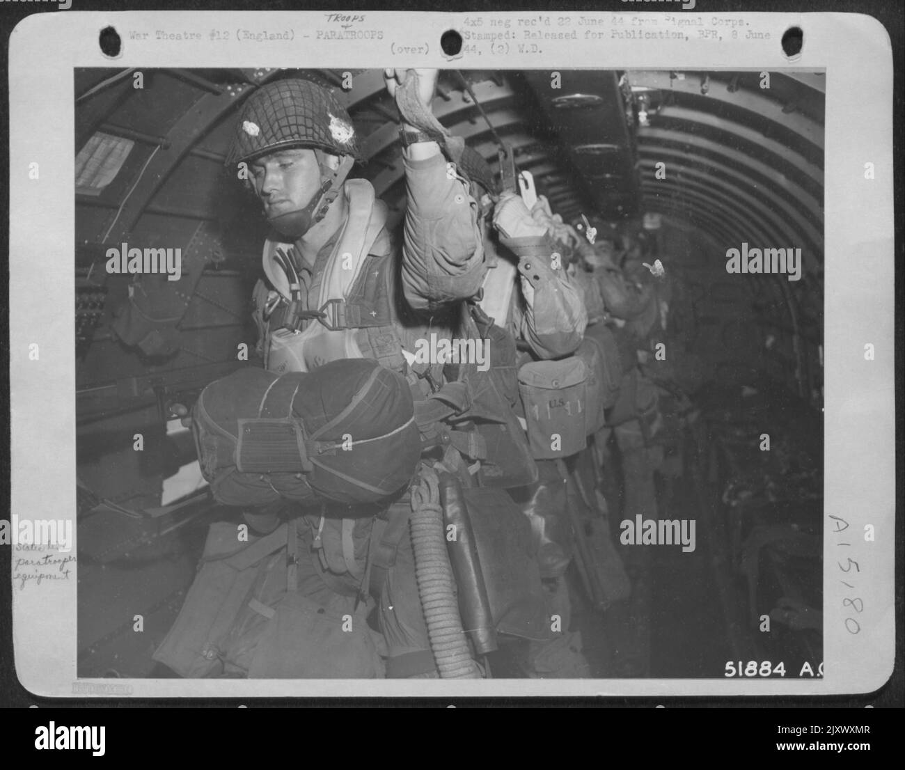 Paratroopers Fixing Their Static Lines Before Jumping To Their