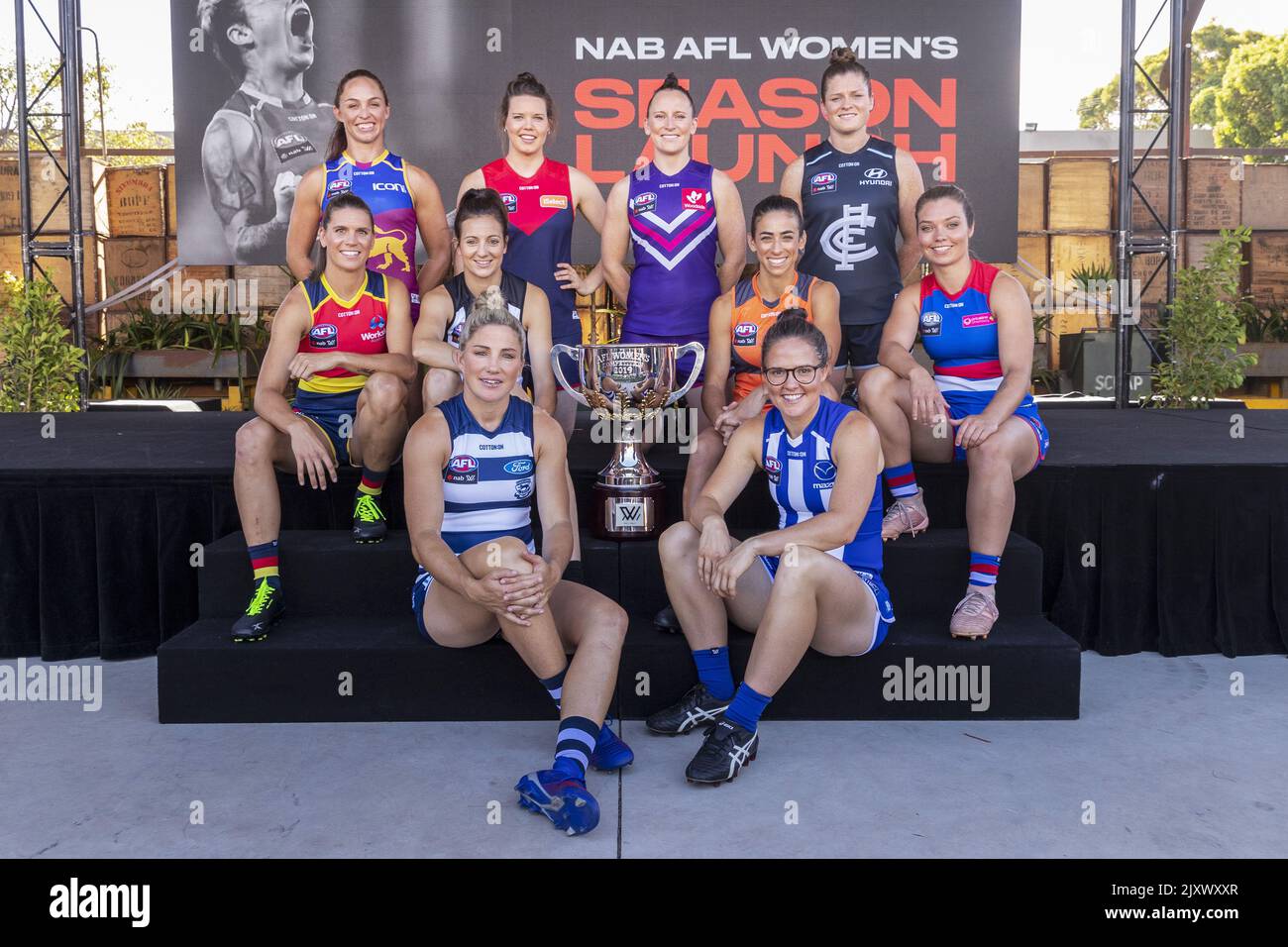 (L-R back row): Leah Kaslar, Elise O'Dea, Kara Donnellan, Bri Davey (L ...