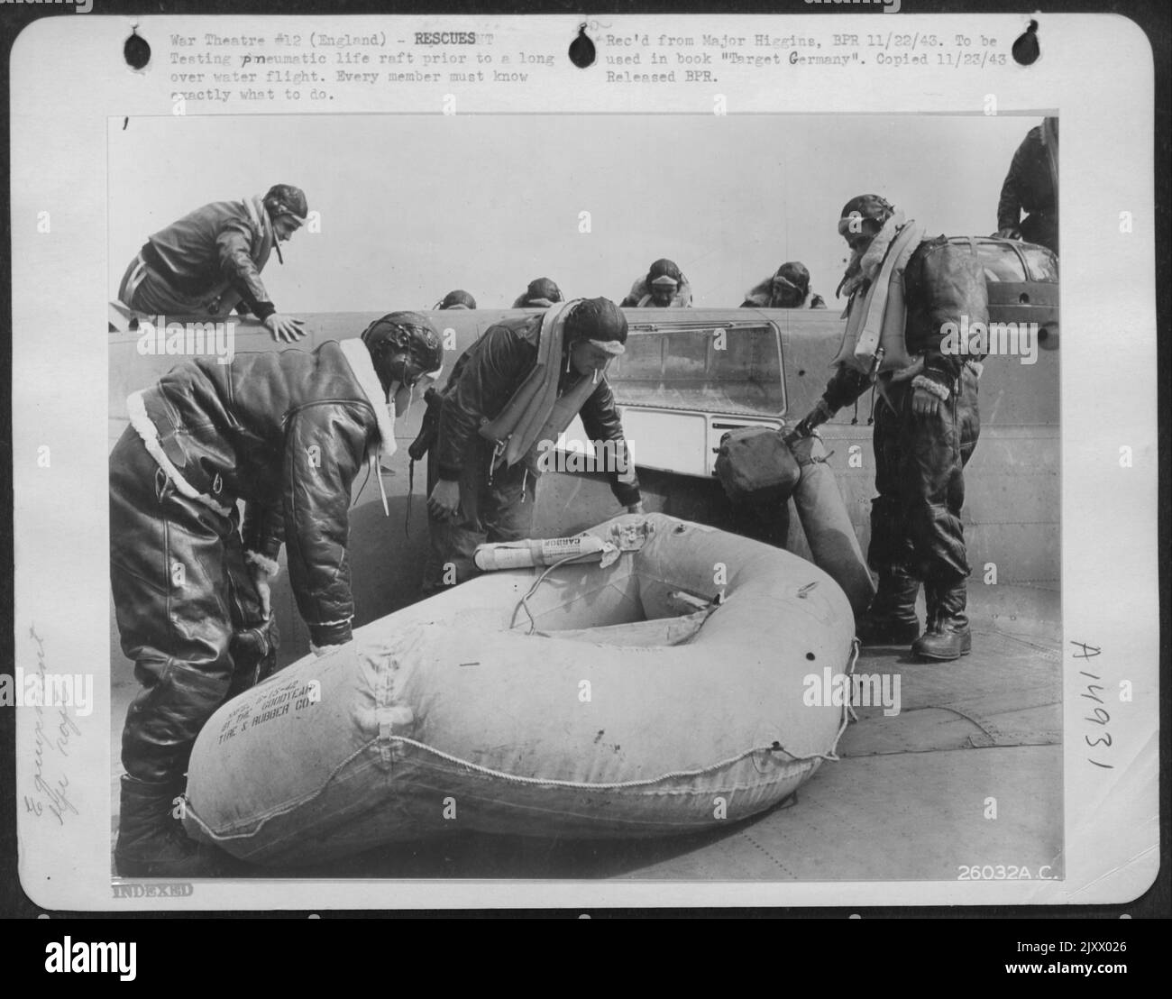 Testing pneumatic life raft prior to a long over water flight. Every ...