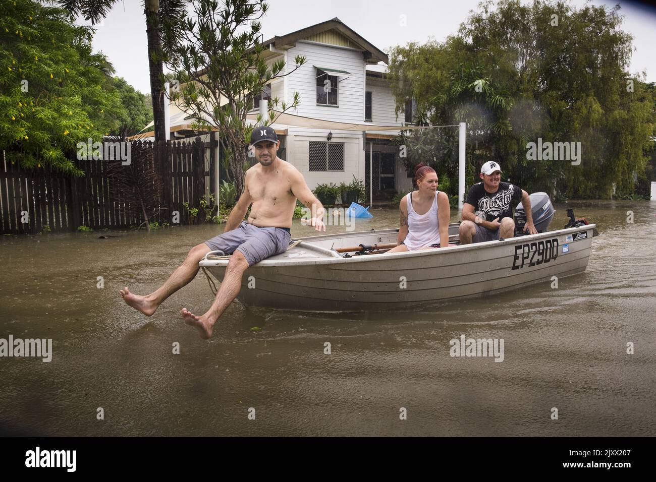 (L-R) Rosslea residents Stephen Jubbs, Stacie Little and Stephen Dobbs ...
