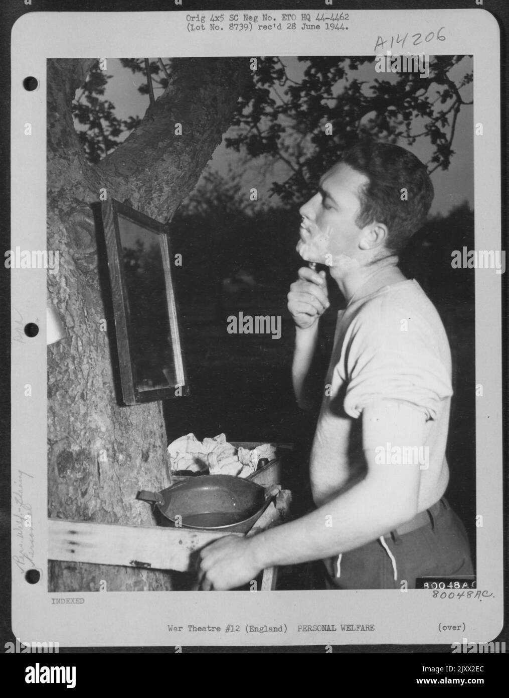 Sgt. Harry Williams Of Trenton, Kentucky Shaves Out In The Open, Using ...