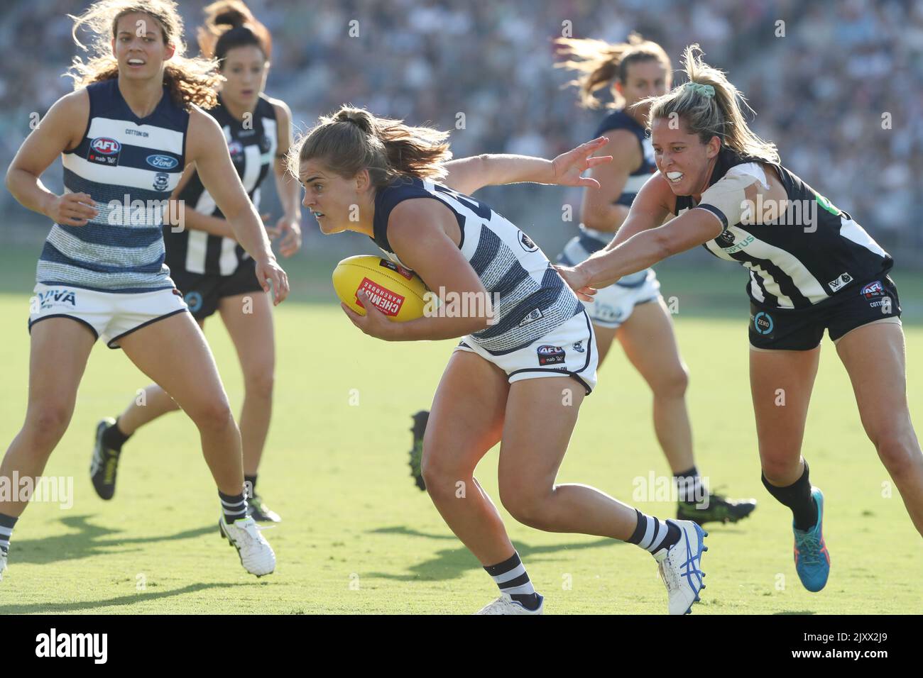 Madeline Keryk in action for Geelong during the Round 1 AFLW match ...