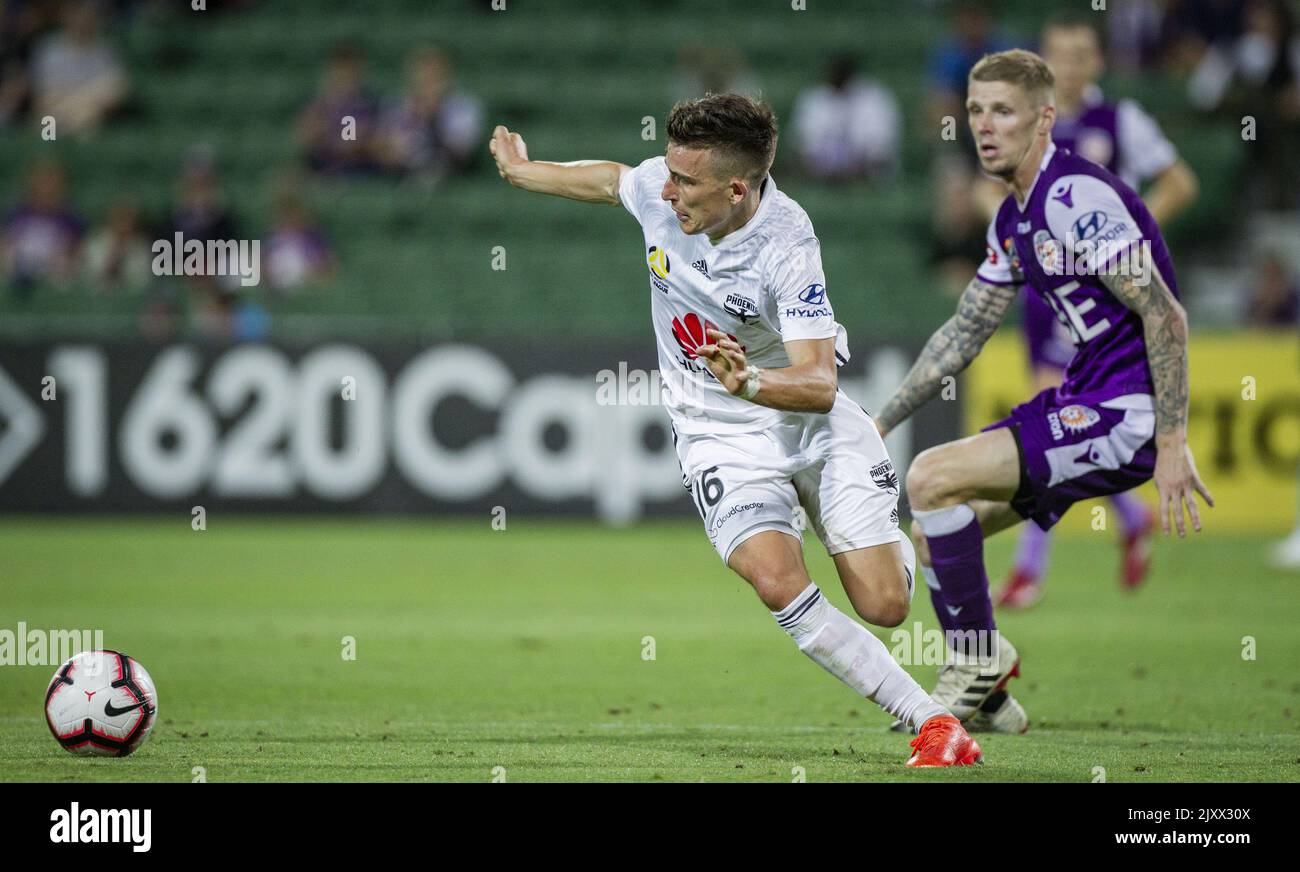 Louis Fenton of the Phoenix and Andy Keogh of the Glory during the ...
