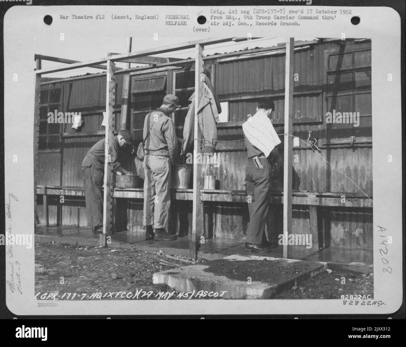 Members Of The 9Th Troop Carrier Command Wash Up At Base In Ascot ...