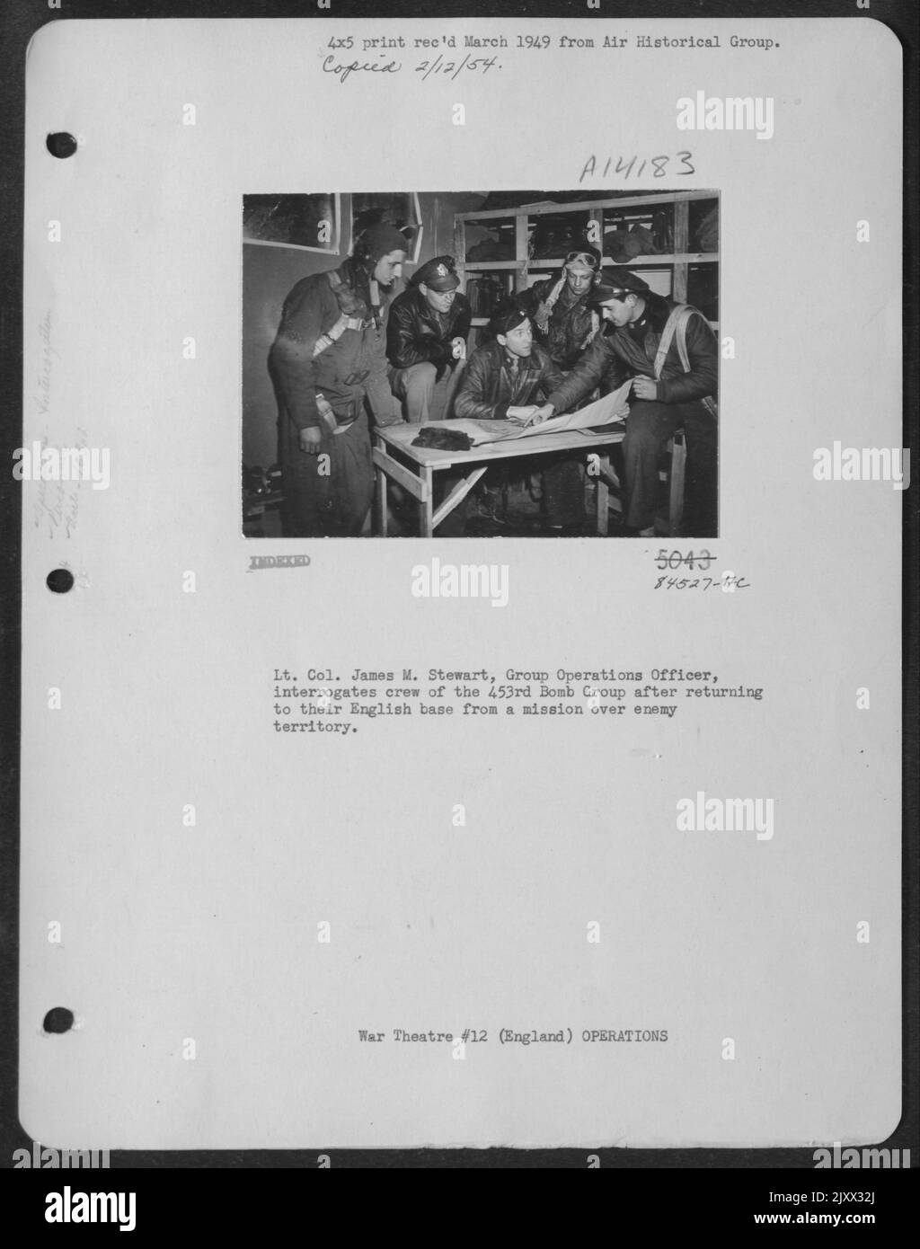 Lt. Colonel James M. Stewart, Group Operations Officer, Interrogates ...