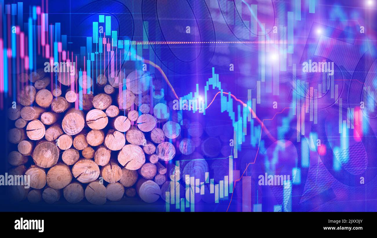 Firewood cost growth concept with stock charts Stock Photo - Alamy